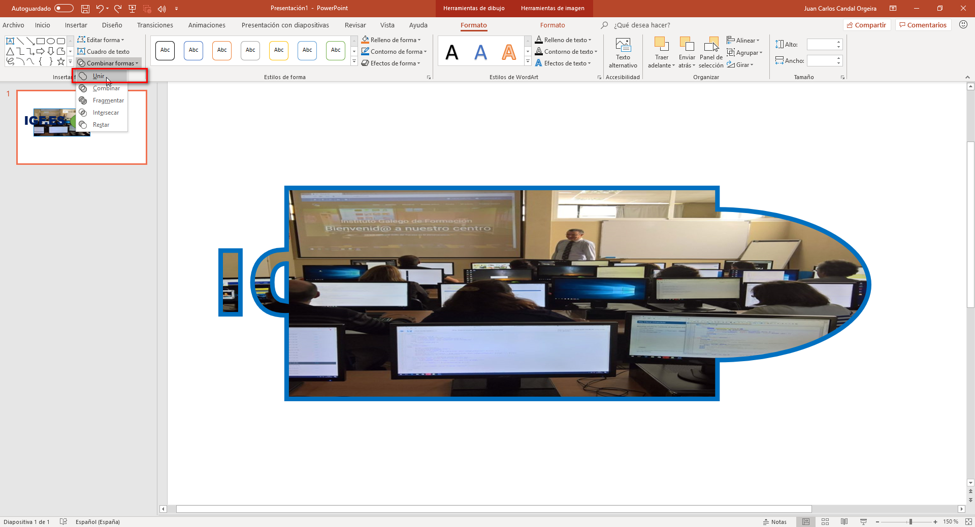 Combinar formas en PowerPoint - IGF - Instituto Galego de Formación