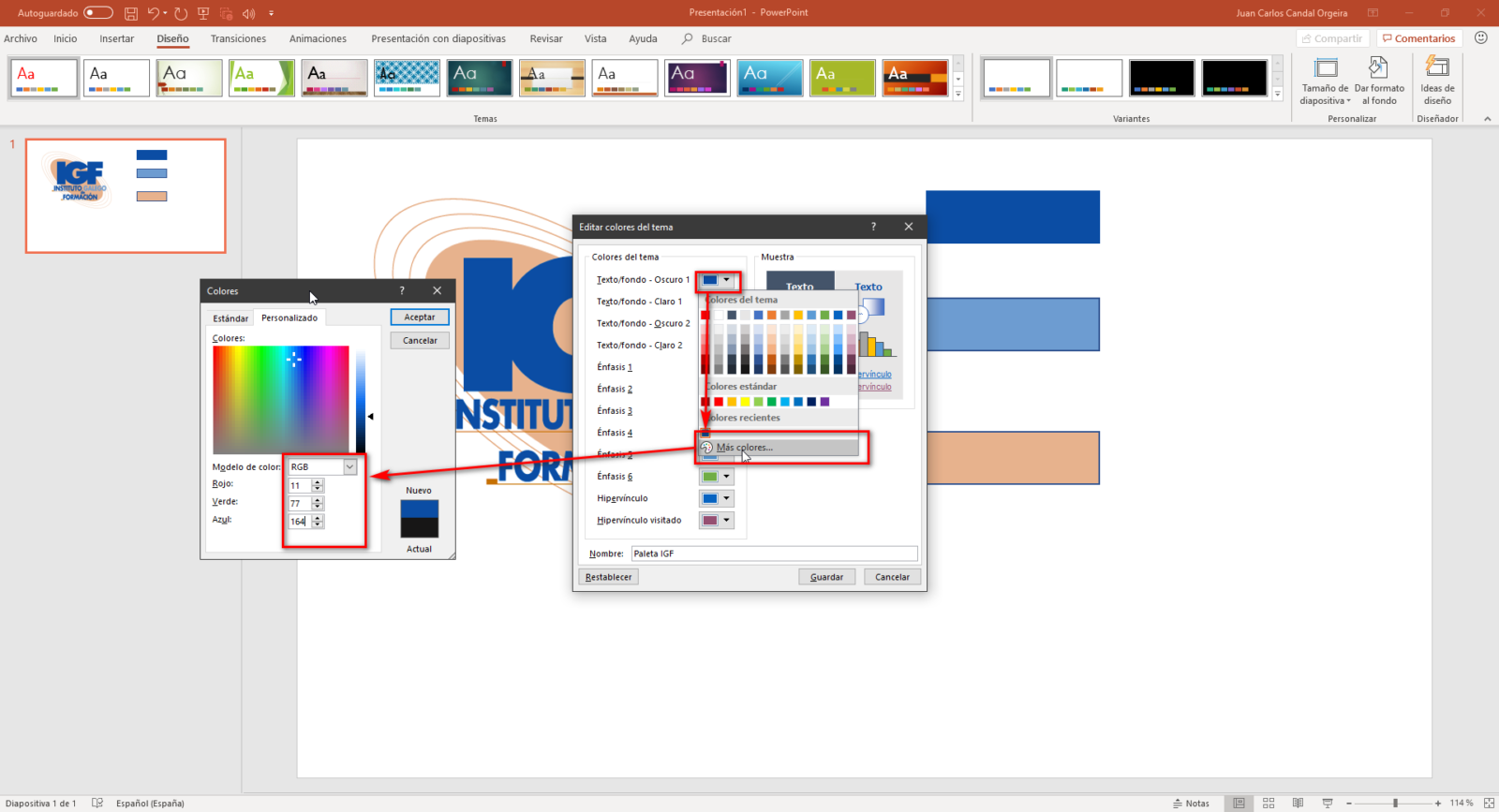 Crear una paleta de colores en PowerPoint - IGF - Instituto Galego de ...