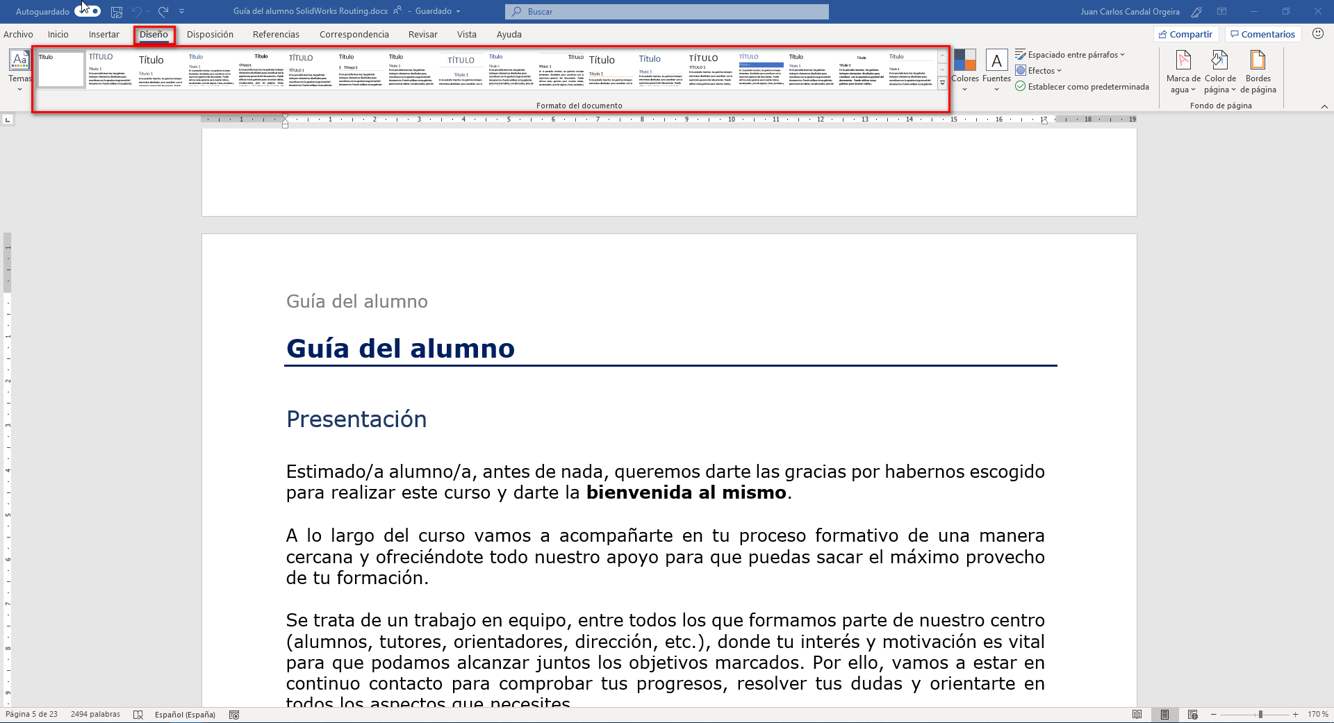 Temas en Word - IGF - Instituto Galego de Formación