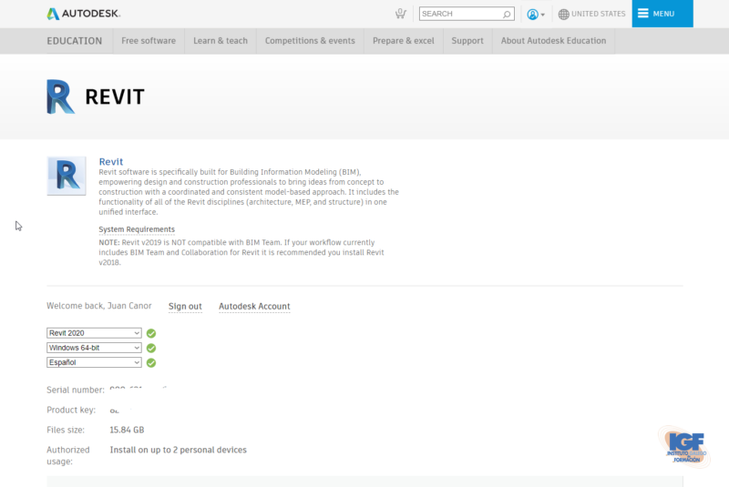 Instalar Autodesk Revit 2020 - IGF - Instituto Galego de Formación