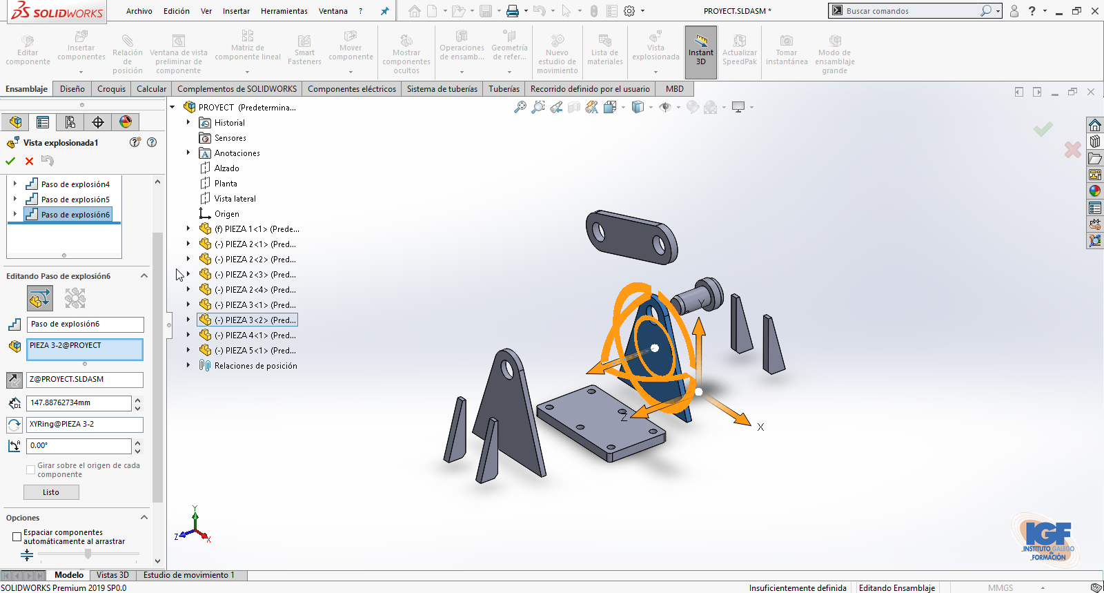 Revisar vistas explosionadas en SOLIDWORKS 2019 - IGF - Instituto ...