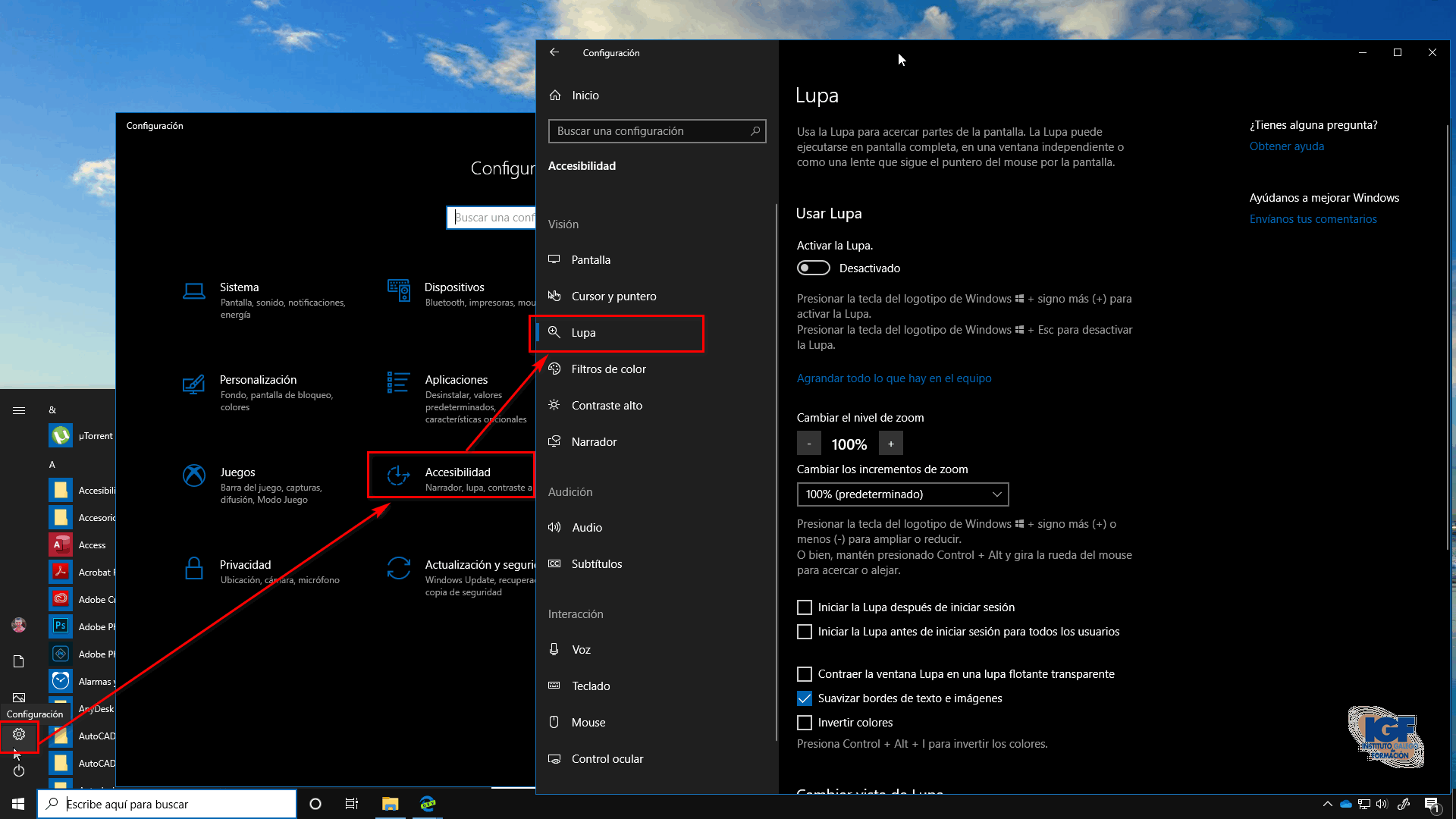Lupa en Windows 10 - IGF - Instituto Galego de Formación