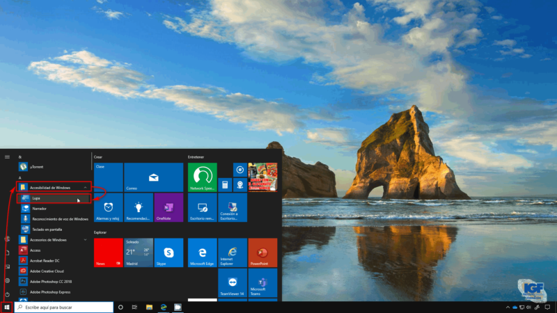 Lupa en Windows 10 - IGF - Instituto Galego de Formación