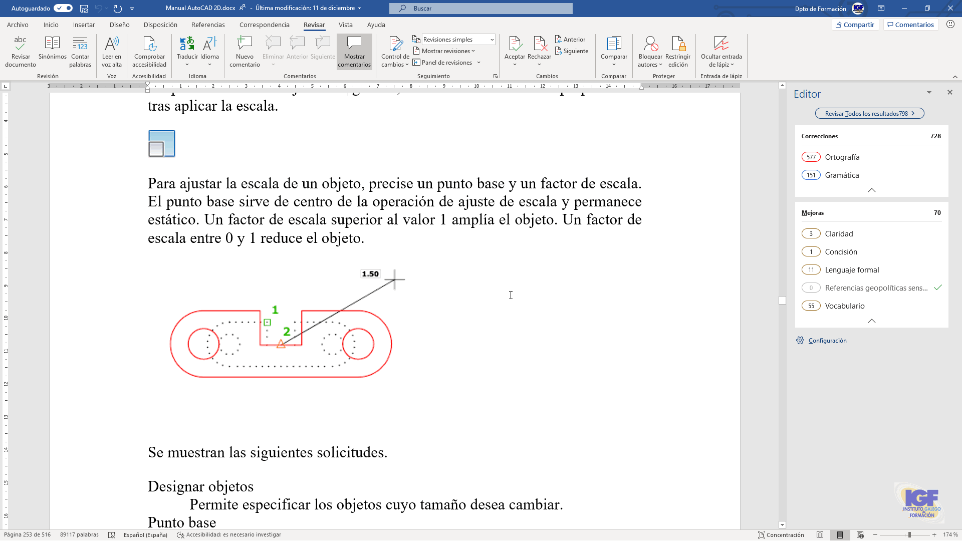 Editor es el asistente de escritura de Word - IGF - Instituto Galego de ...