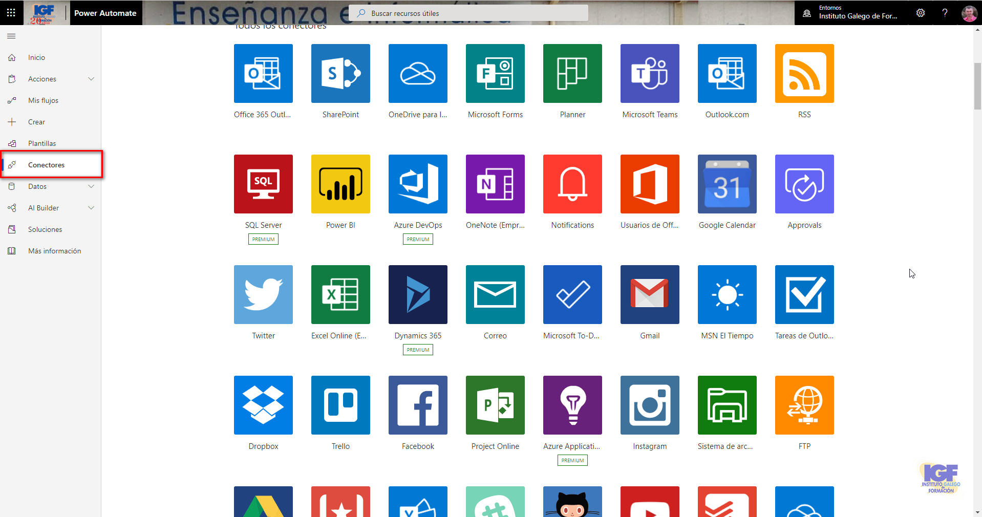 Microsoft Power Automate - IGF - Instituto Galego de Formación