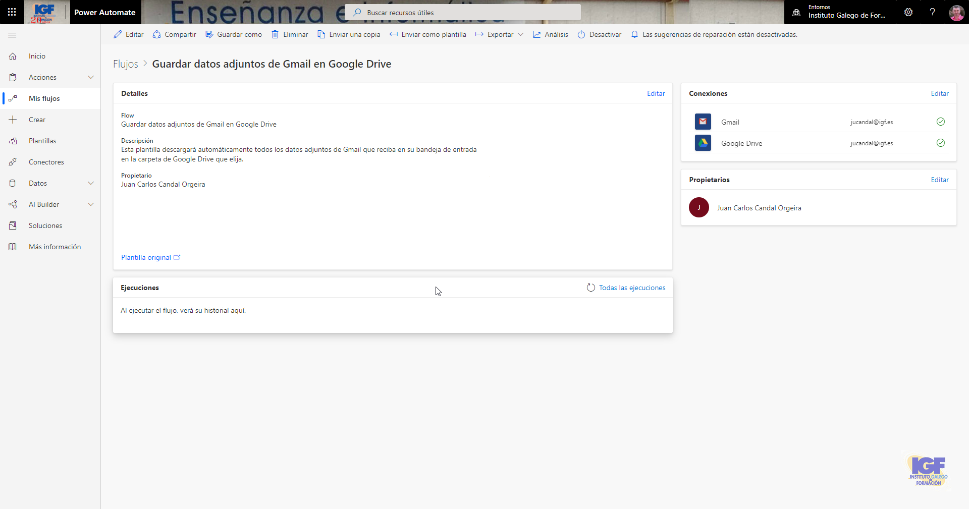 Microsoft Power Automate - IGF - Instituto Galego de Formación