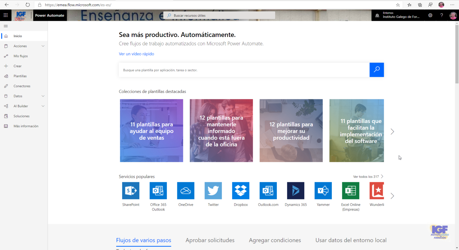 Microsoft Power Automate - IGF - Instituto Galego de Formación