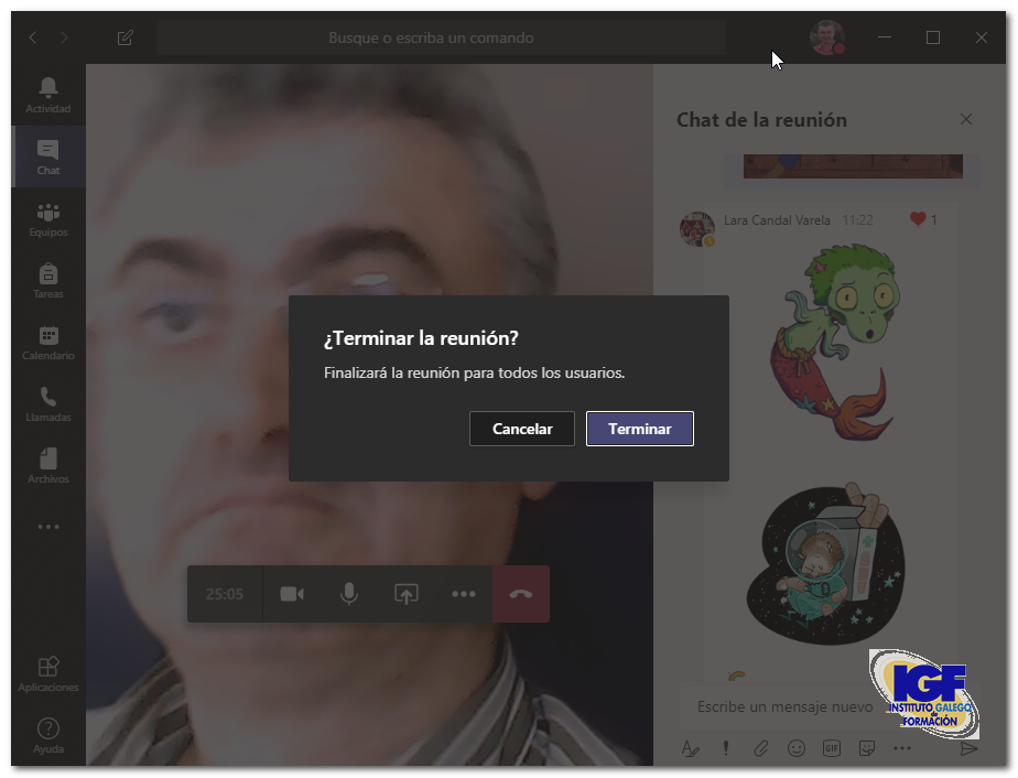Finalizar una reunión - IGF - Instituto Galego de Formación