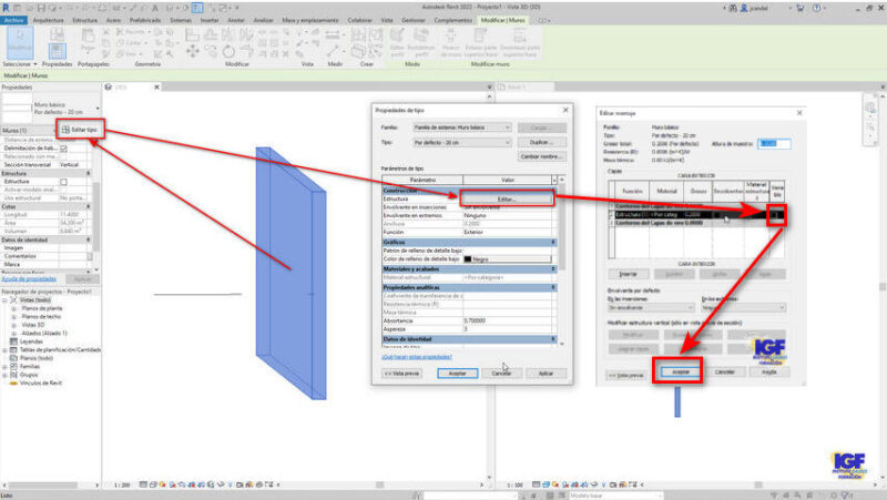 Muros Trapezoidales en Revit 2022 - IGF - Instituto Galego de Formación